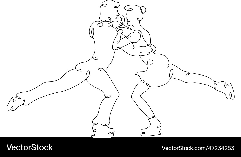 Figure skating dancing couple on ice ice dance Vector Image