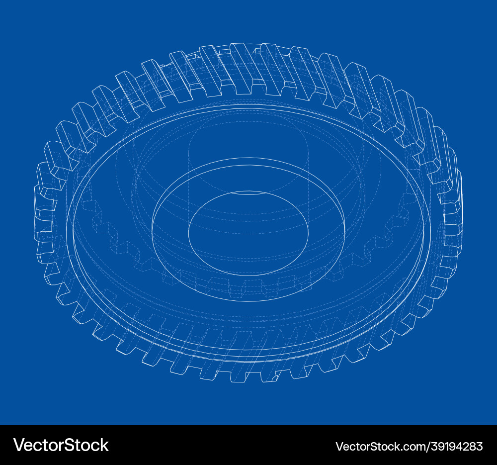 Gear wheel rendering of 3d Royalty Free Vector Image
