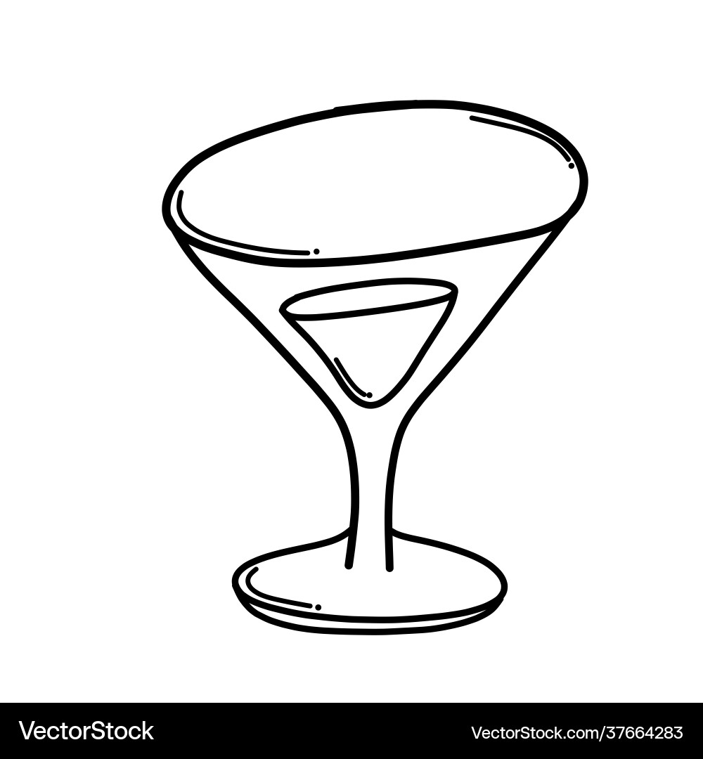 Glass doodle icon drawing sketch hand drawn Vector Image