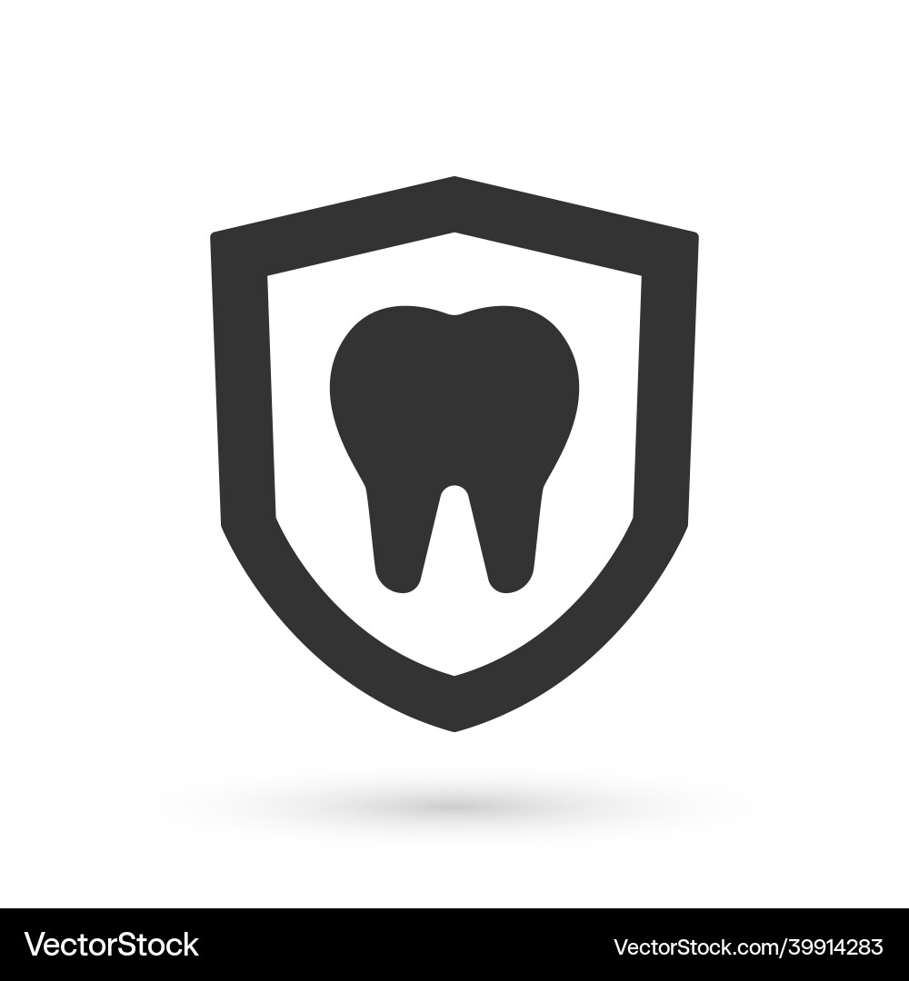 Grey dental protection icon isolated on white Vector Image