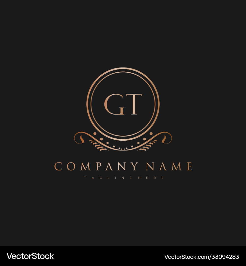 Gt letter initial with royal luxury logo template Vector Image