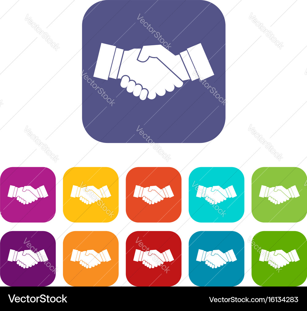 Handshake icons set Royalty Free Vector Image - VectorStock