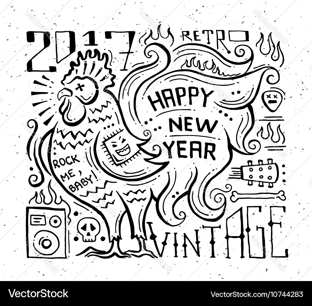 Happy new year 2017 - holiday poster Royalty Free Vector