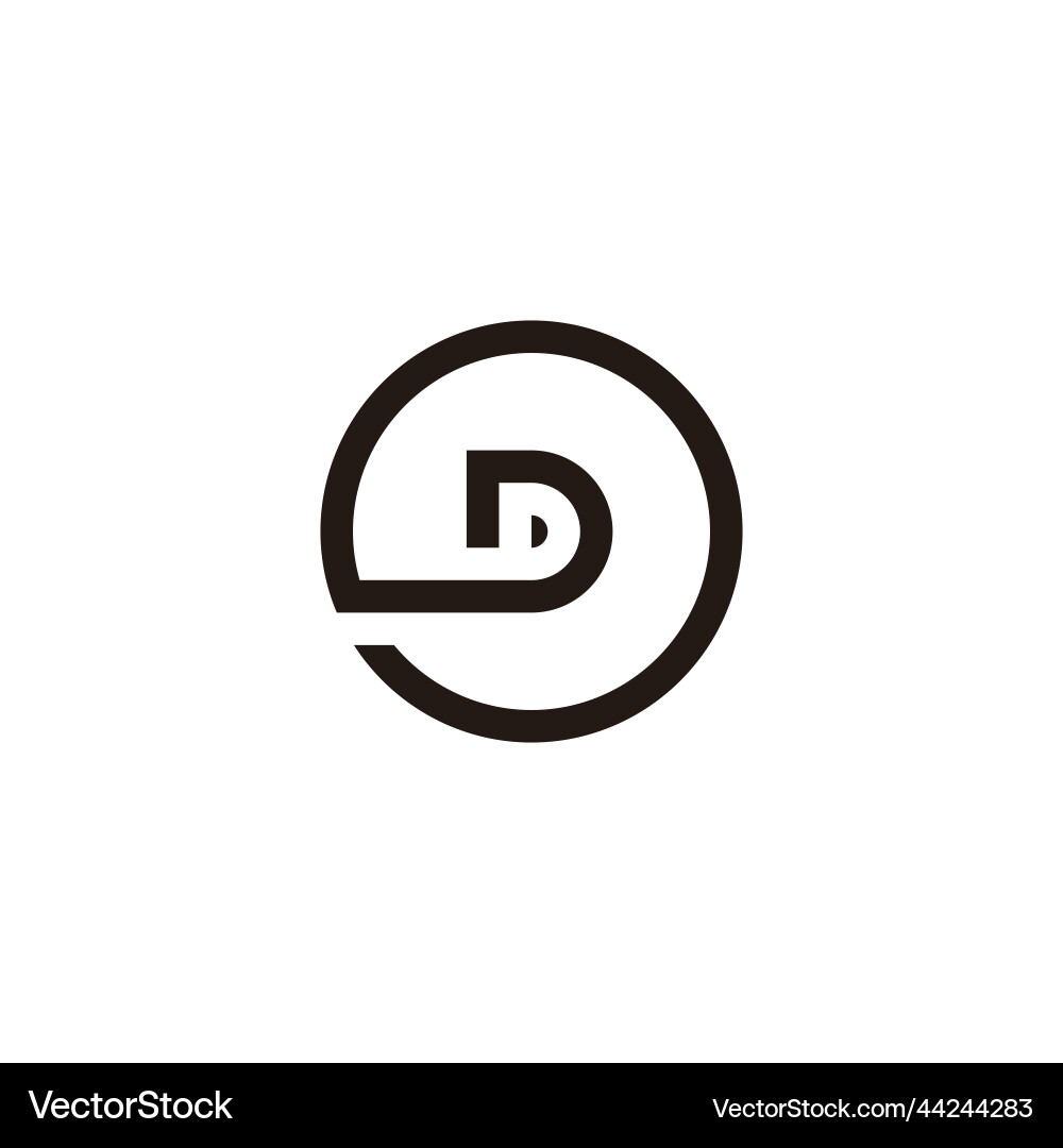 Letter d in o circle connect geometric symbol Vector Image