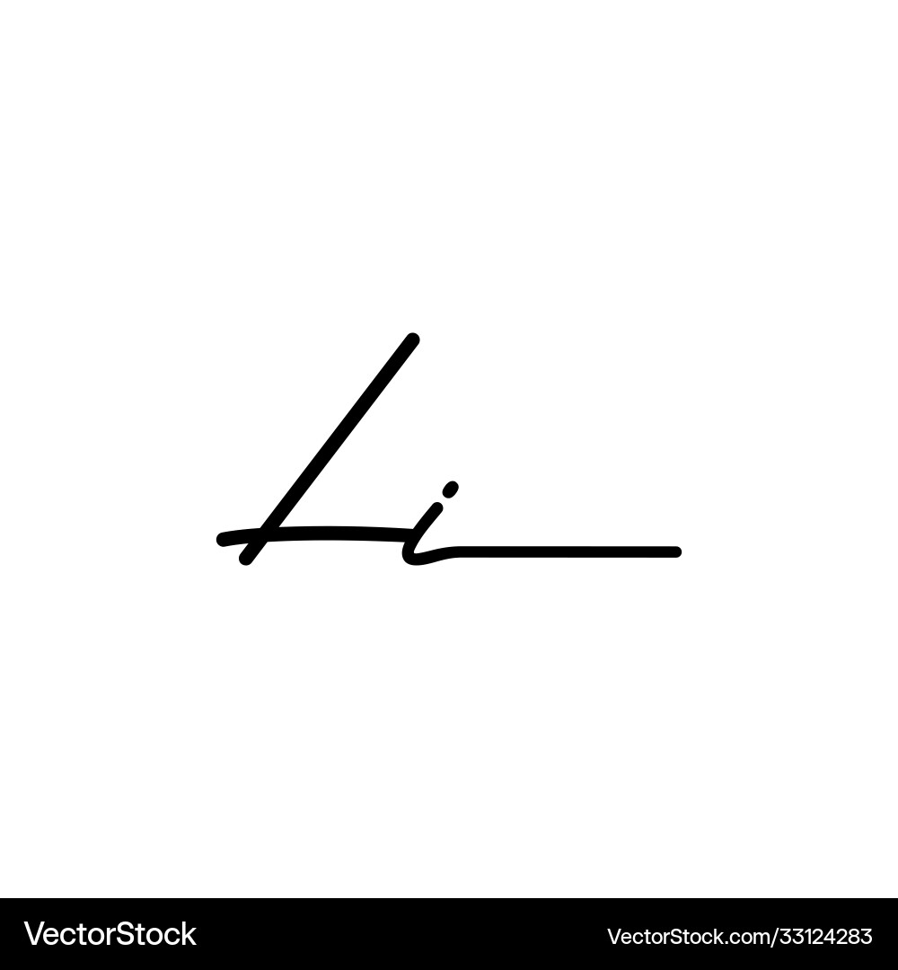 Letter li signature logo template Royalty Free Vector Image