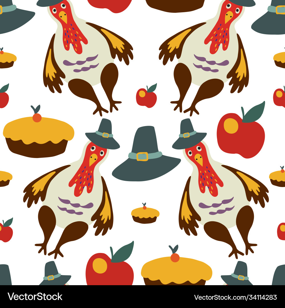 Modern seamless thanksgiving pattern Royalty Free Vector