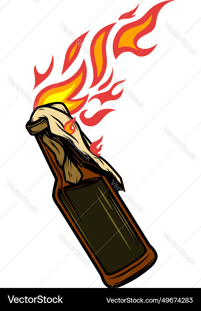 Molotov cocktail isolated on white background Vector Image