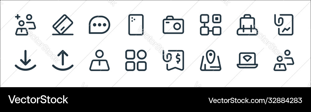 Myicon one line icons linear set quality line set Vector Image