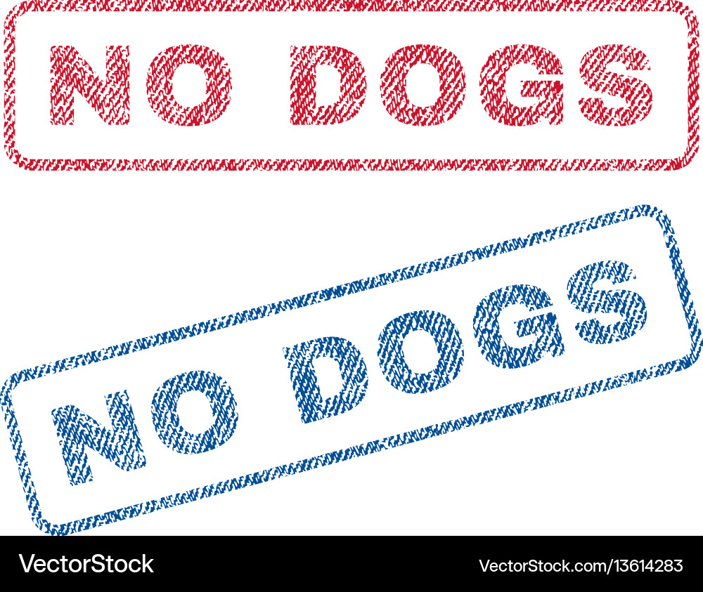 No dogs textile stamps Royalty Free Vector Image