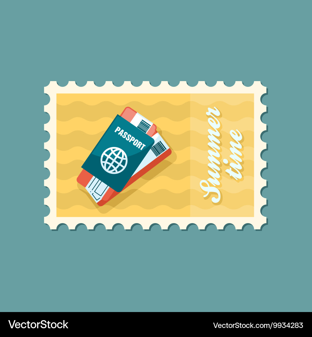 Passport with tickets stamp summer vacation Vector Image