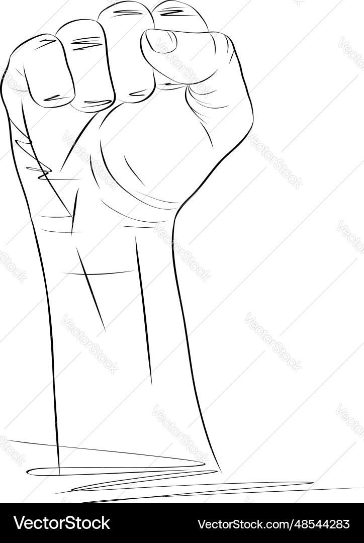 Raised arm human rights salute protest activist Vector Image
