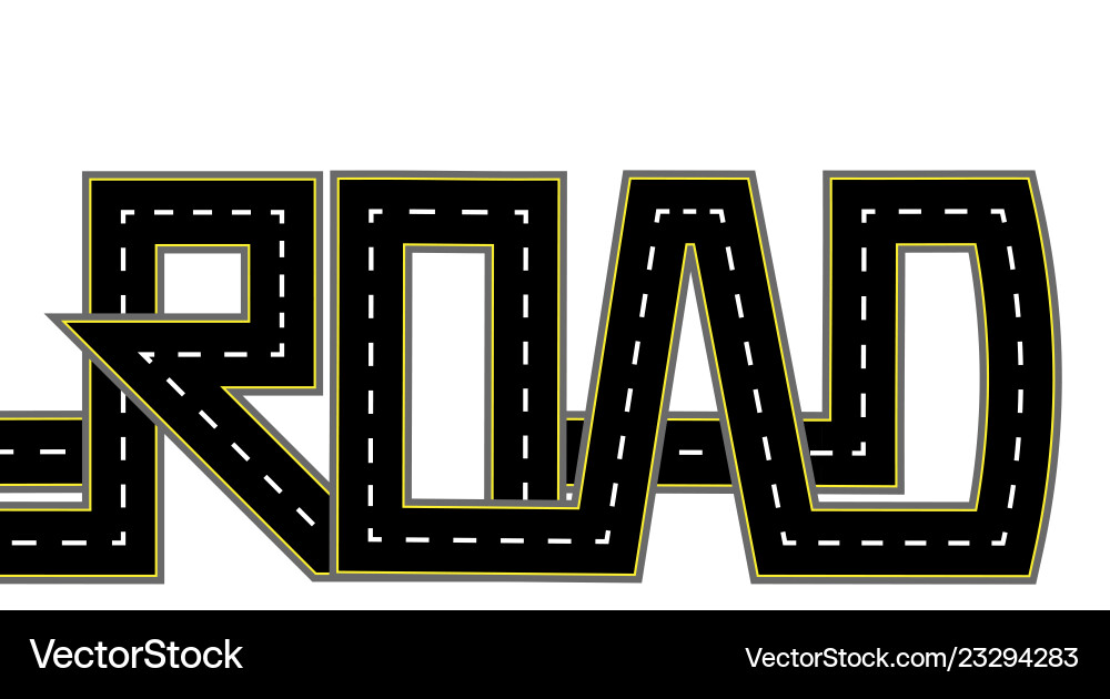 Road highway stylized inscription isolated Vector Image