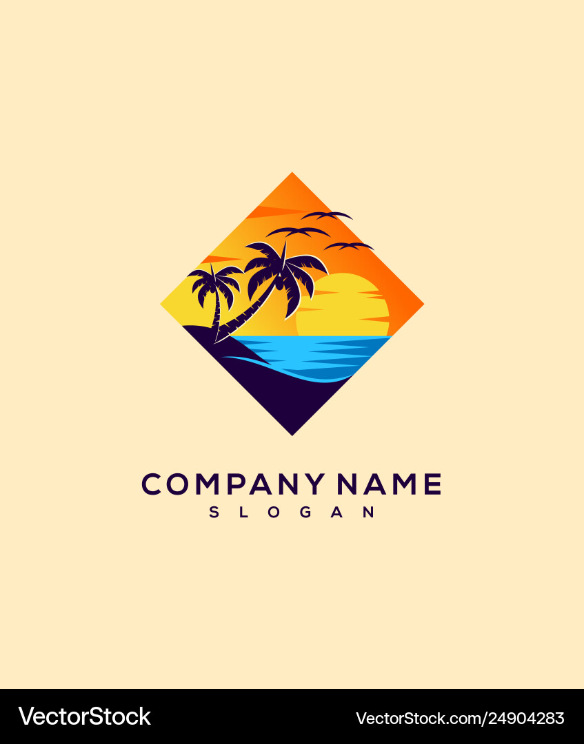 Sunset logo design Royalty Free Vector Image - VectorStock