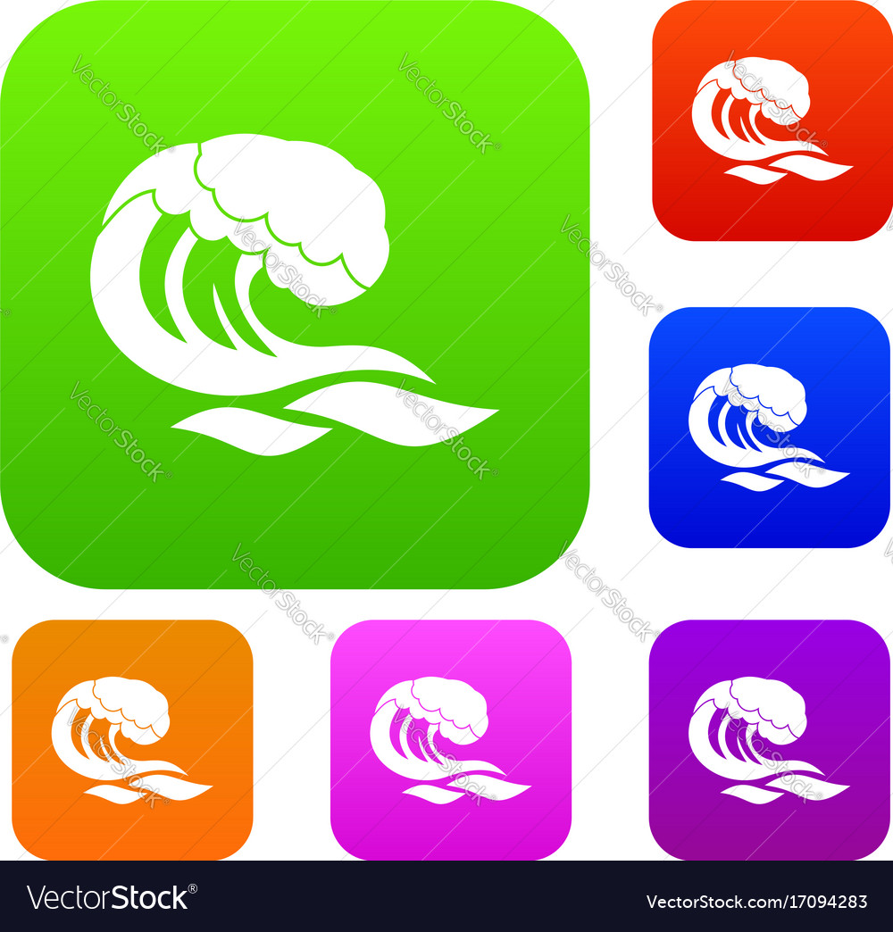 Wave set collection Royalty Free Vector Image - VectorStock