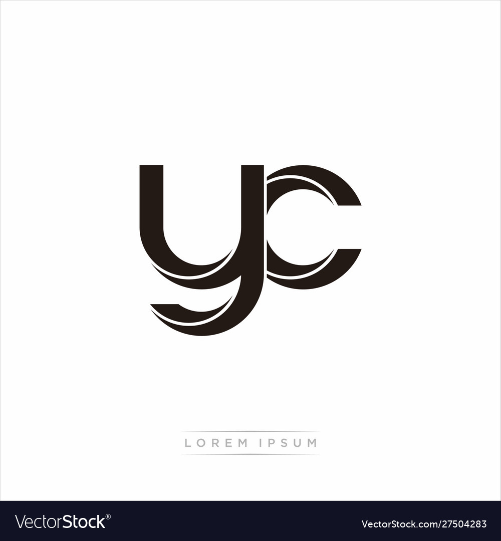 Yc initial letter split lowercase modern monogram Vector Image