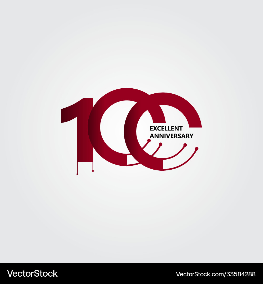 100 years excellent anniversary template design Vector Image
