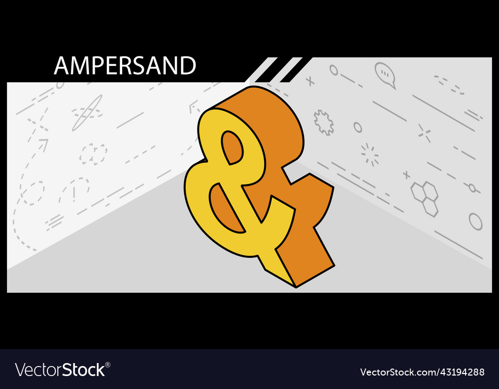 Ampersand isometric design icon web 3d colorful Vector Image Ampersand isometric design icon web 3d colorful Vector Image