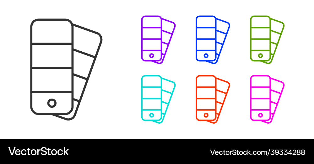 Black line color palette guide icon isolated Vector Image