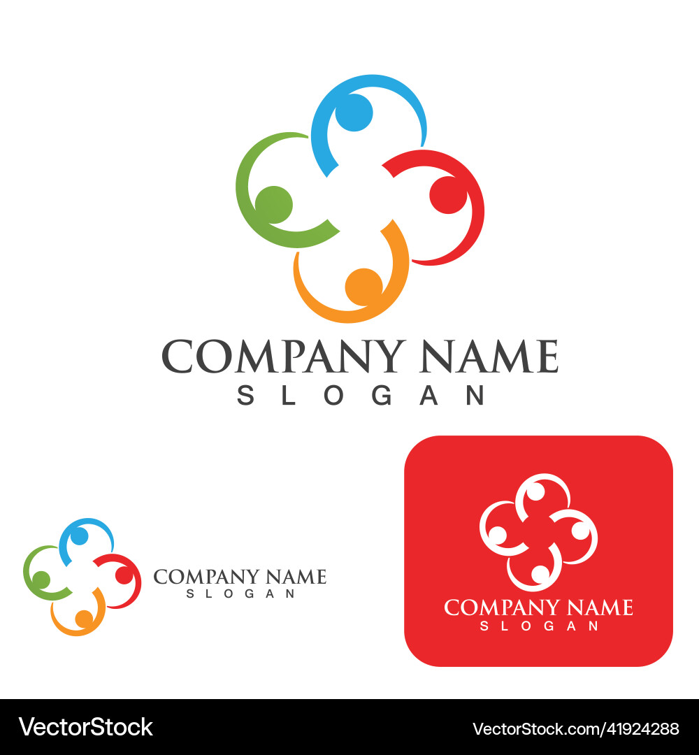 Community group logo network and social icon Vector Image