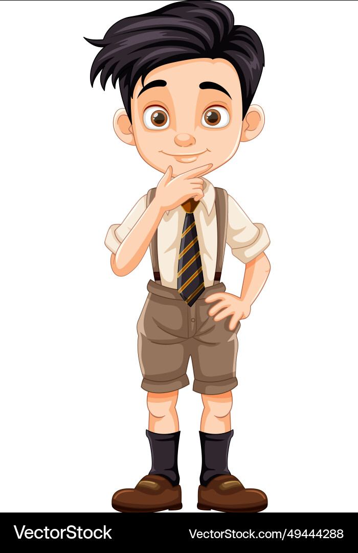 Handsome boy in uniform cartoon character Vector Image