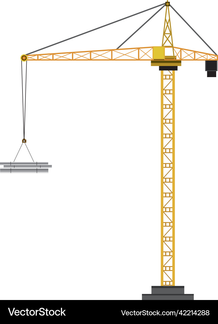 Isolated tower crane cartoon style Royalty Free Vector Image
