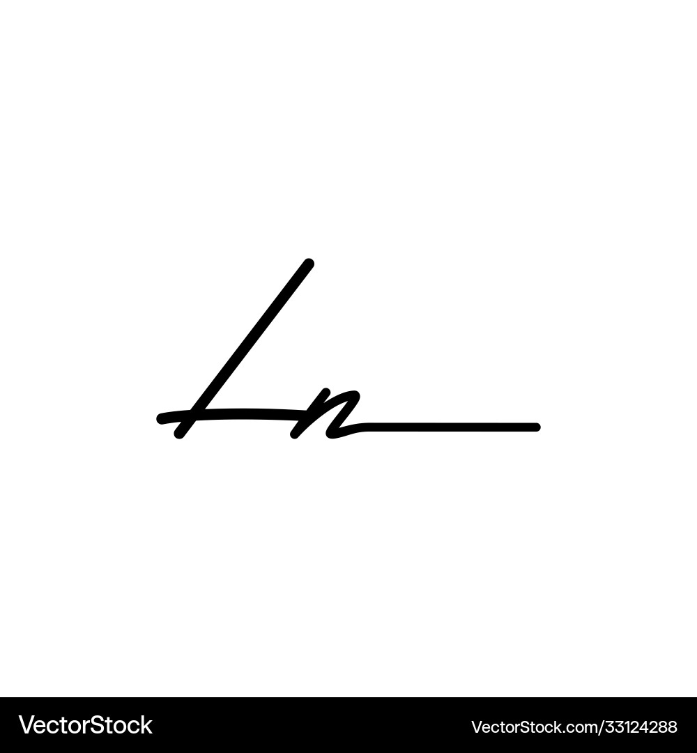 Letter ln signature logo template Royalty Free Vector Image