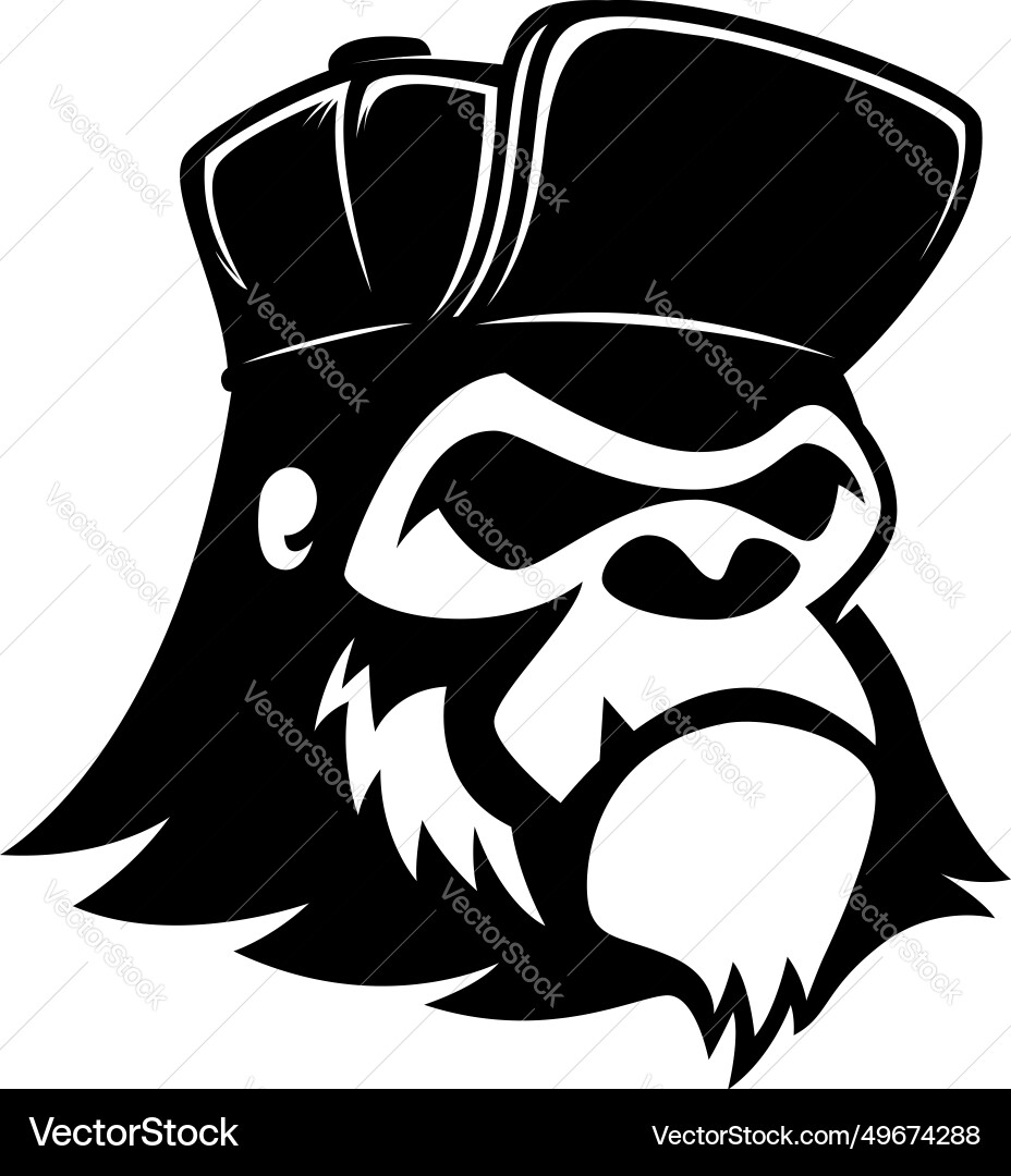 Monkey in a cap design element for t shirt poster Vector Image