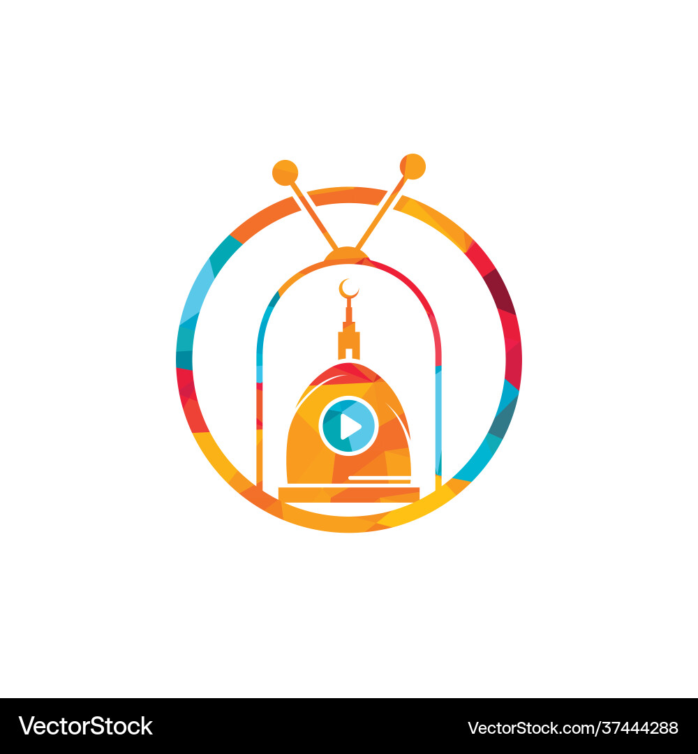 Muslim tv logo design template Royalty Free Vector Image