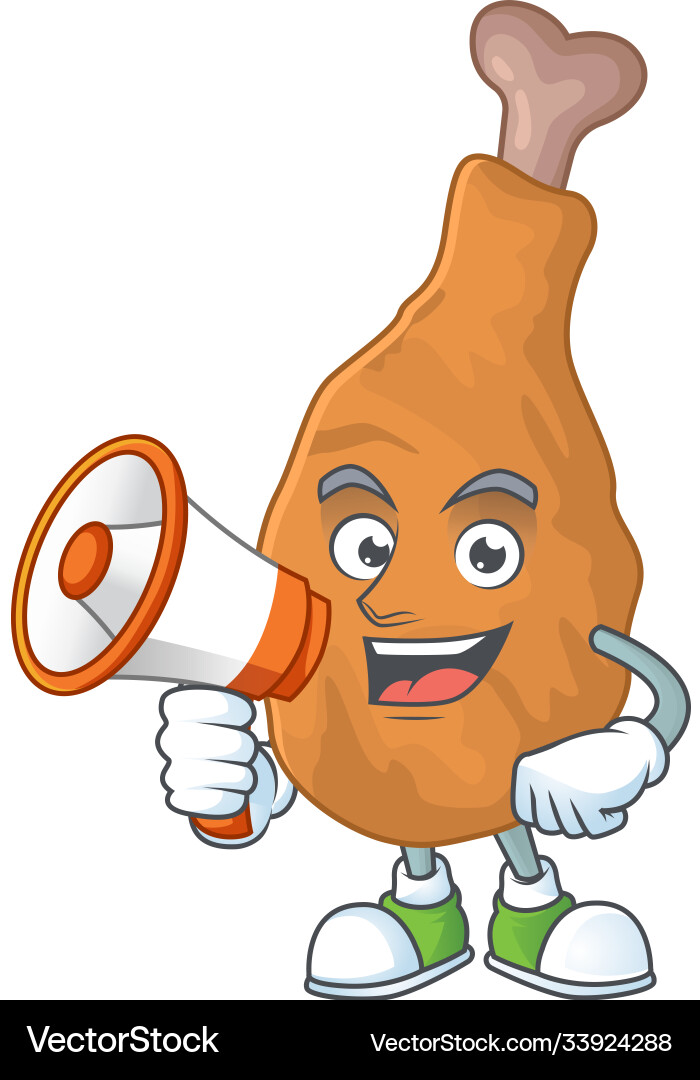 Picture fried chicken style speaking on megaphone Vector Image