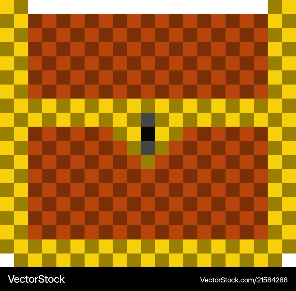 Pixelated wooden chest icon Royalty Free Vector Image