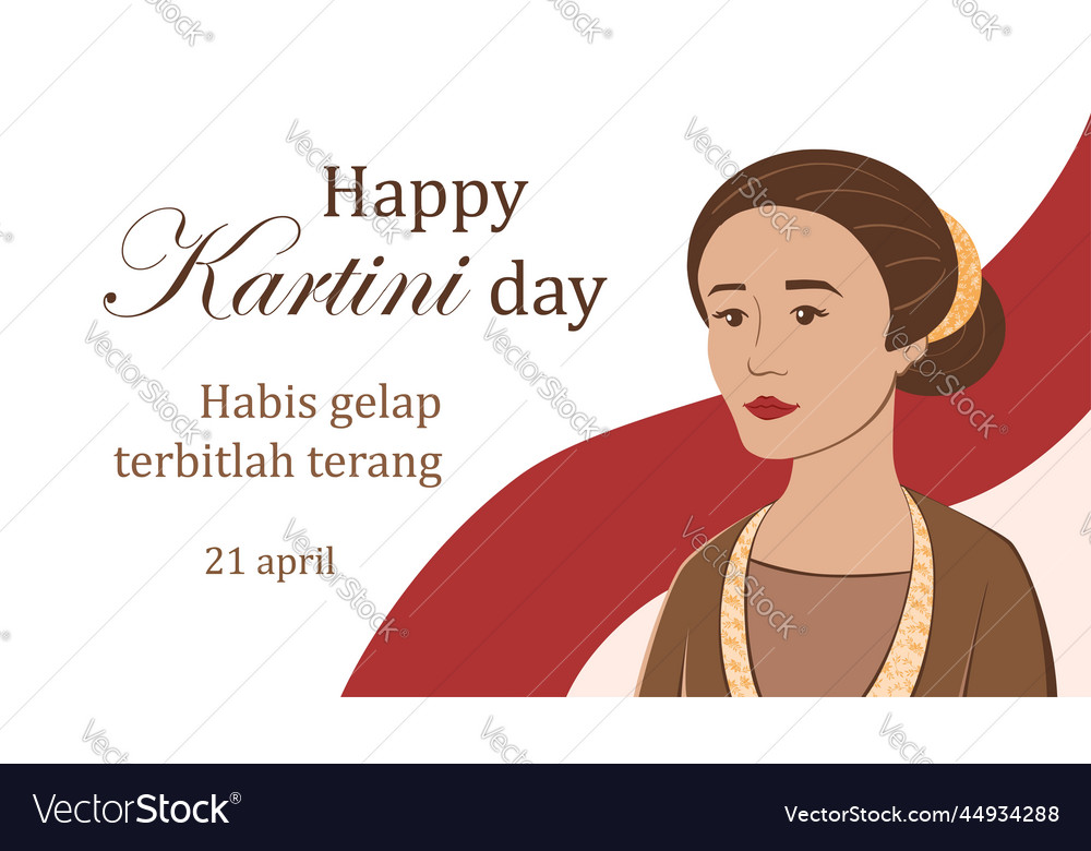 Selamat hari kartini translation happy Royalty Free Vector