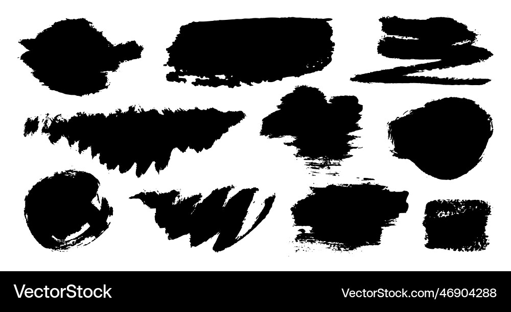 Set of brushes text frames and grunge Royalty Free Vector