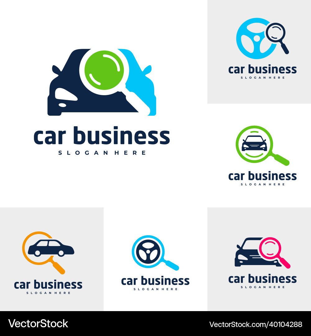 Set of car search logo template creative Vector Image