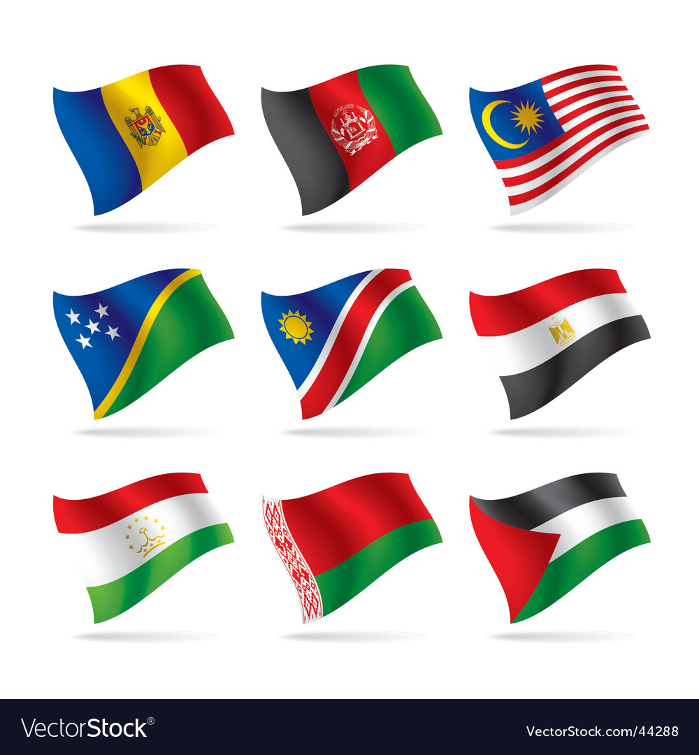Set of world flags Royalty Free Vector Image - VectorStock