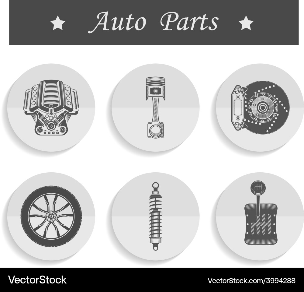 Set spare parts for car Royalty Free Vector Image