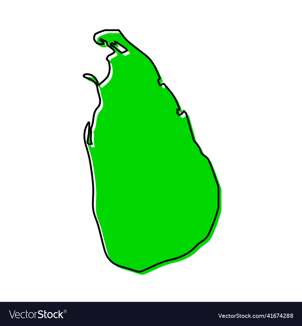 Simple outline map of sri lanka stylized line Vector Image