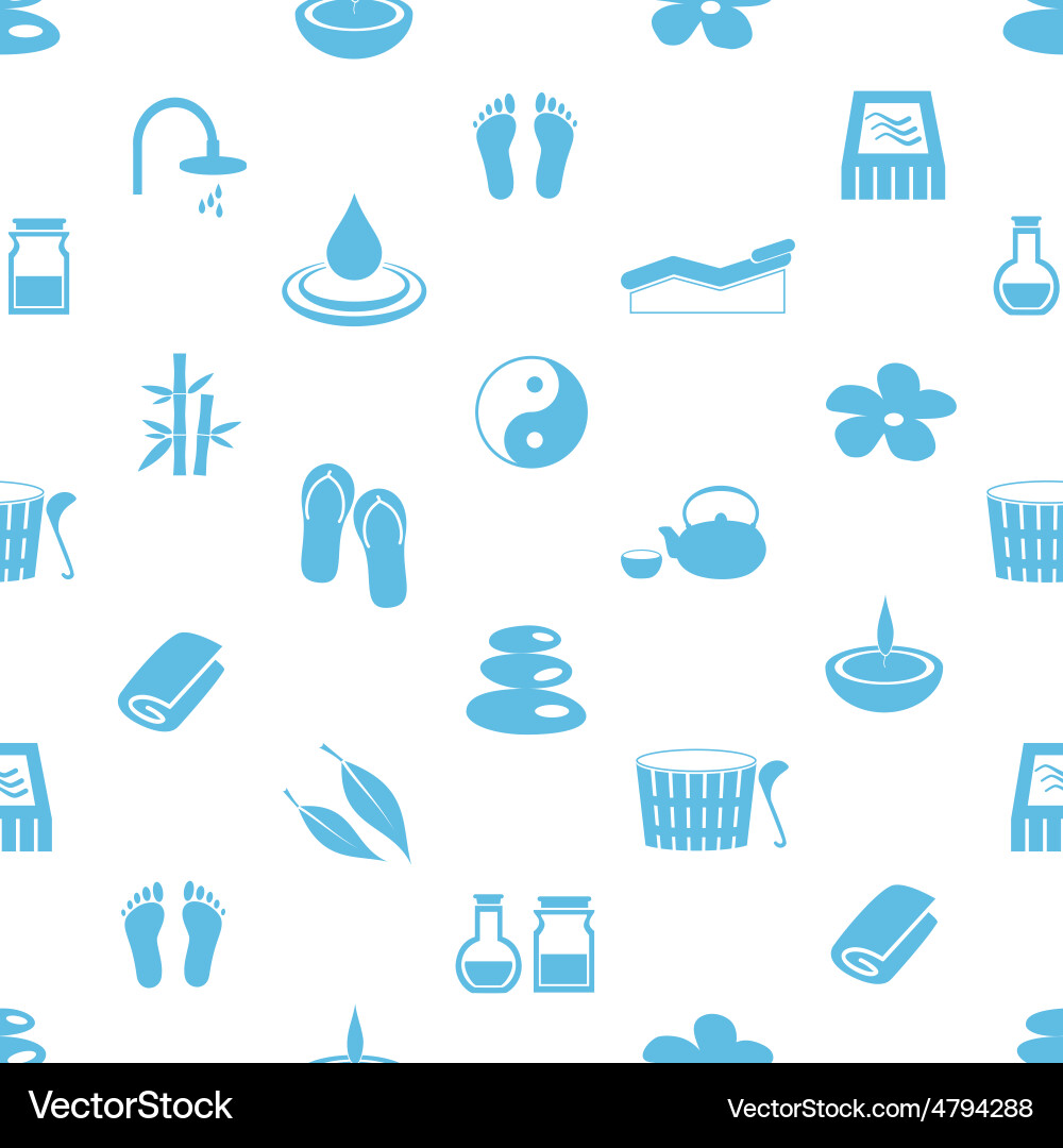 Spa and relaxation simple blue and white seamless Vector Image