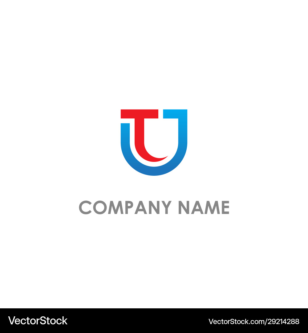 T u initial business company logo Royalty Free Vector Image