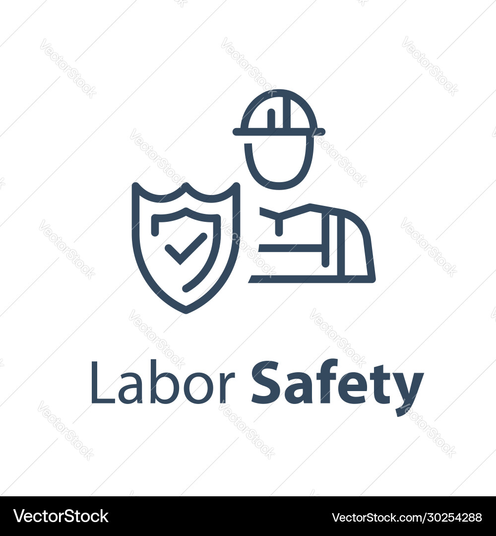 Worker and shield medical insurance Royalty Free Vector