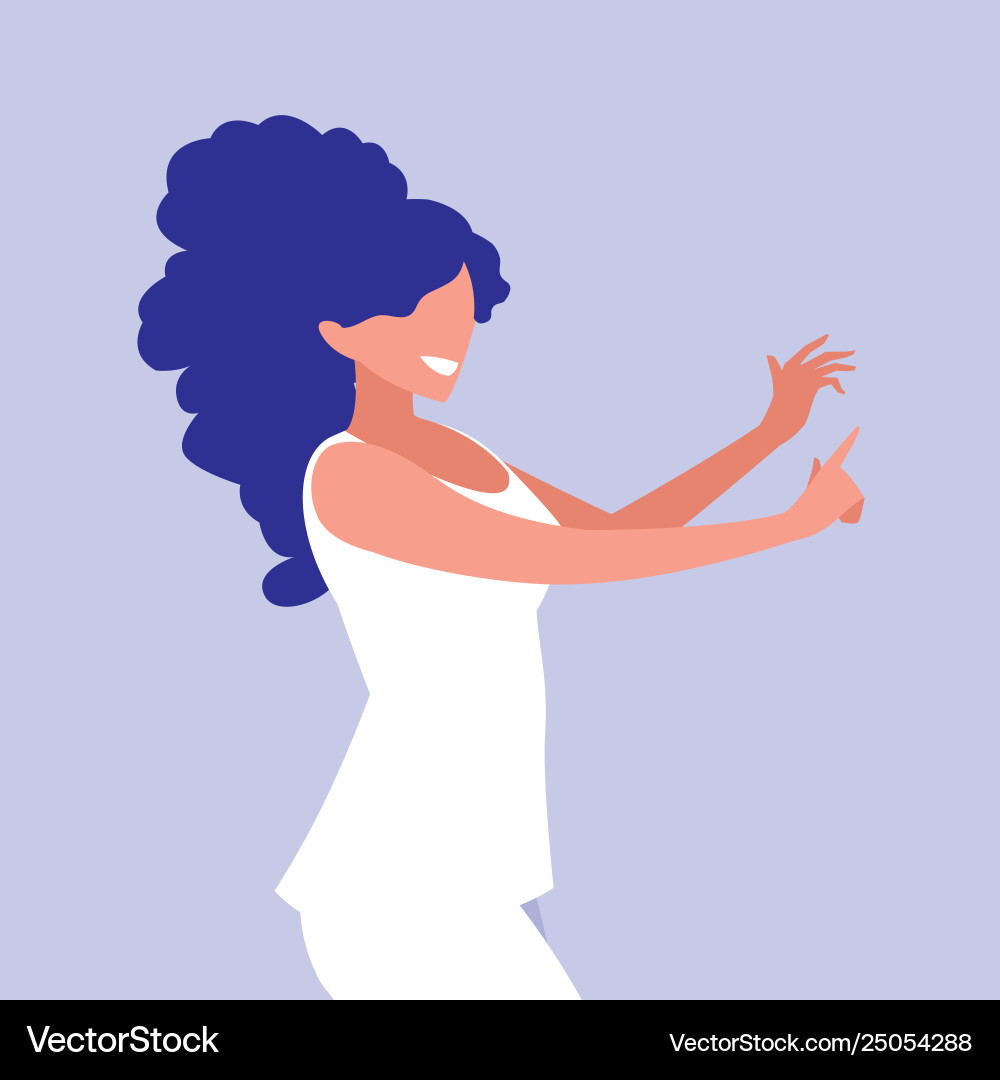 Young woman dancing character Royalty Free Vector Image
