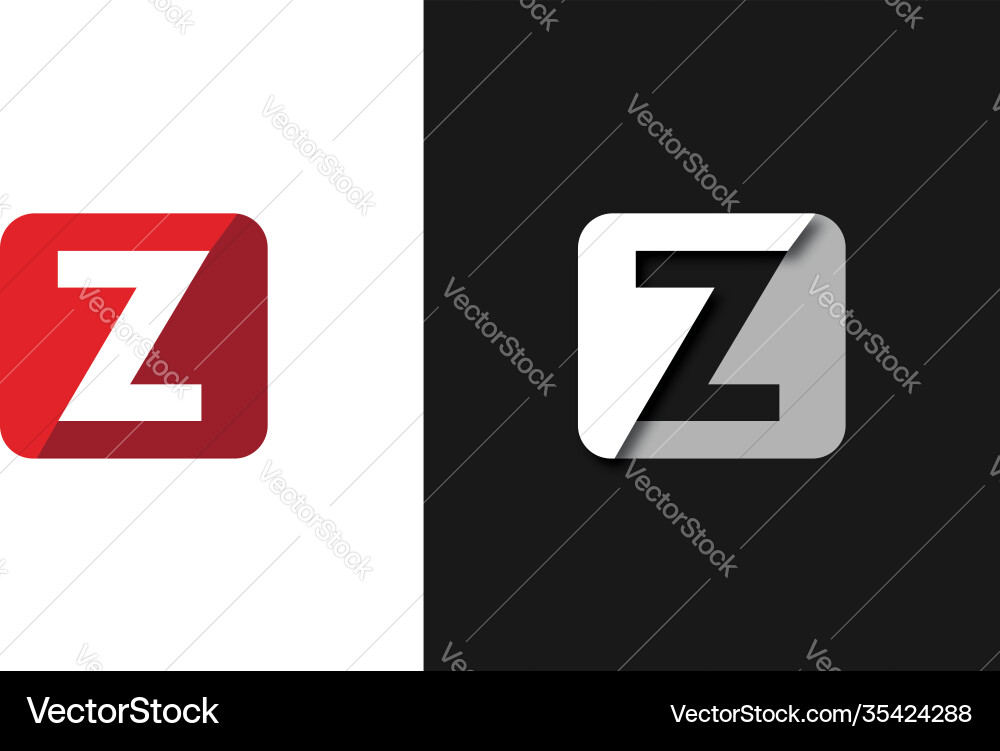 Z alphabet modern icon size logo design concept Vector Image