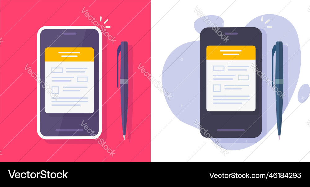 Application tax form on cell phone online digital Vector Image