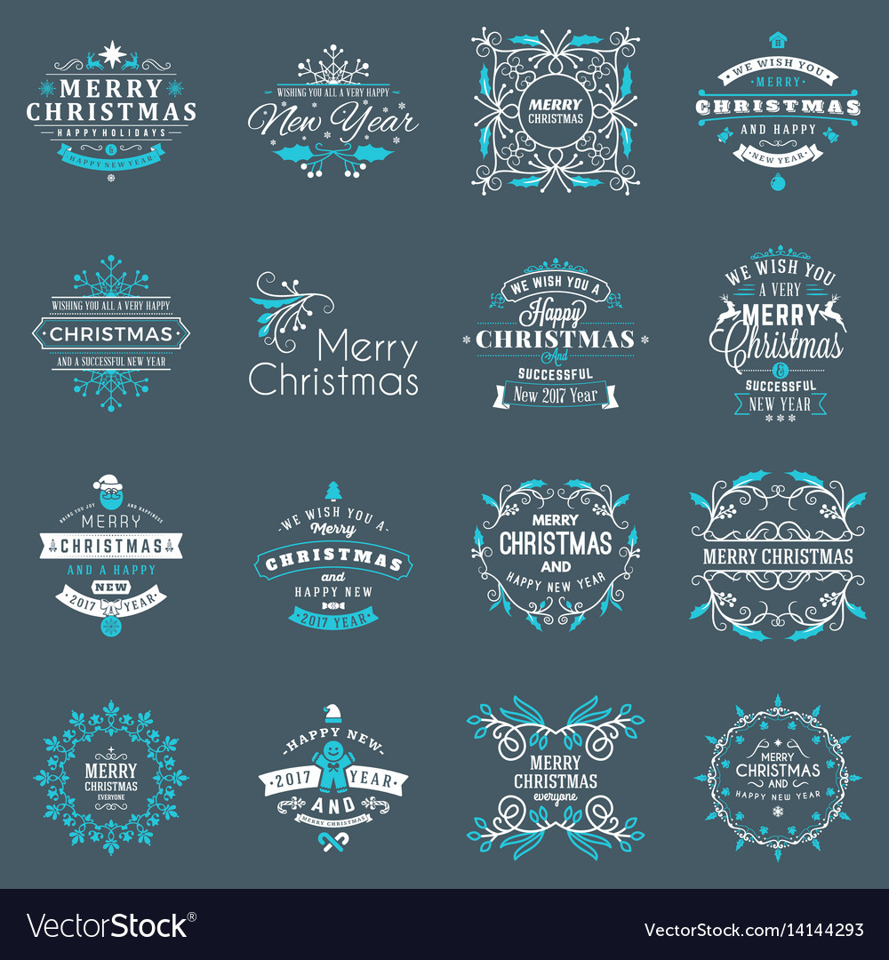 Christmas decoration elements merry Royalty Free Vector