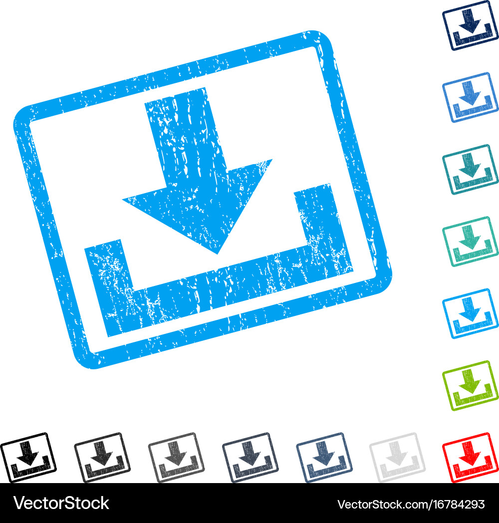 Downloads icon rubber watermark Royalty Free Vector Image