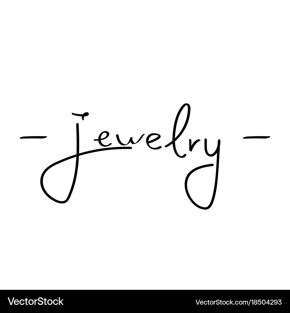 Handwritten jewelry poster Royalty Free Vector Image