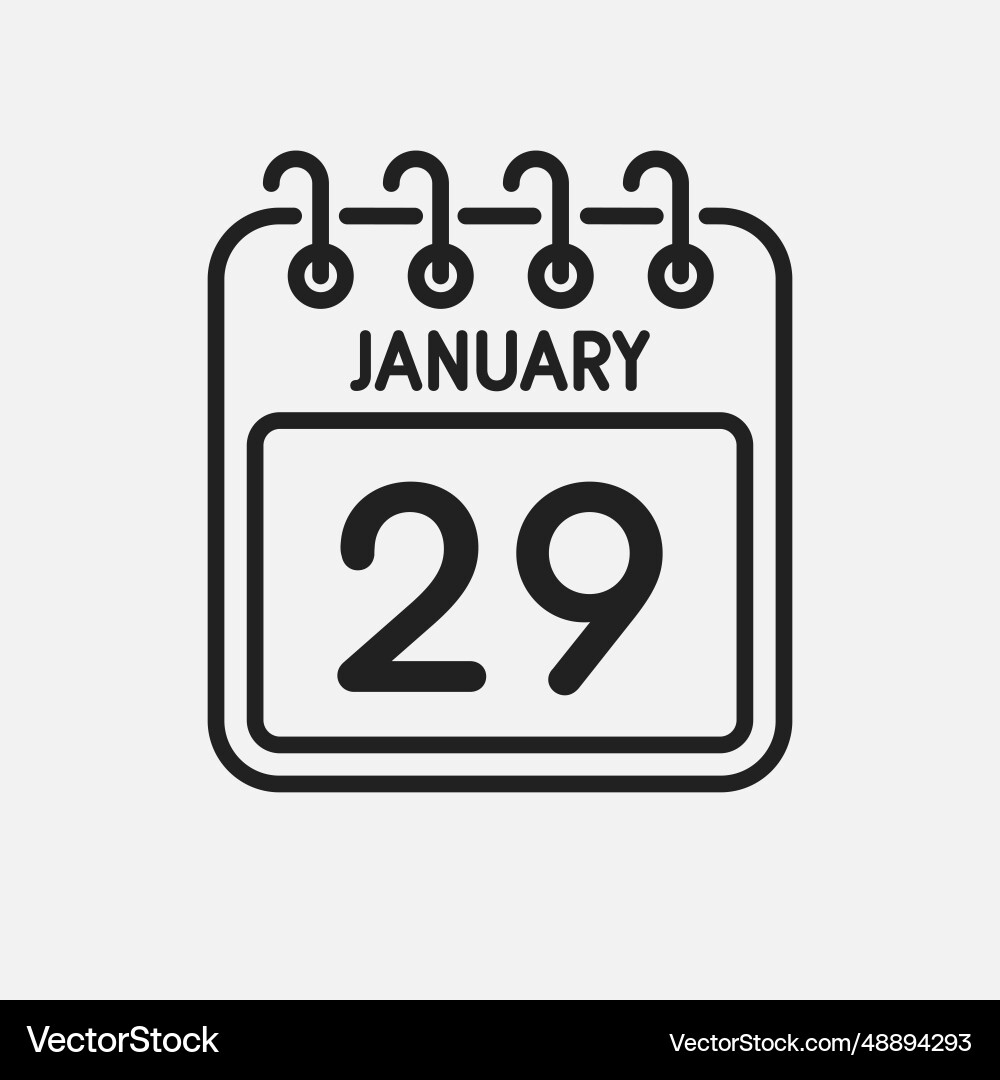 Icon page calendar day - 29 january Royalty Free Vector