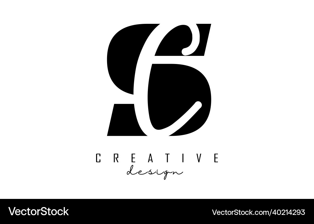 Letters sc logo with a minimalist design Vector Image