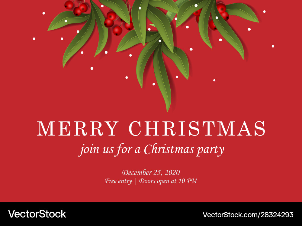 Merry christmas party invitation template Vector Image