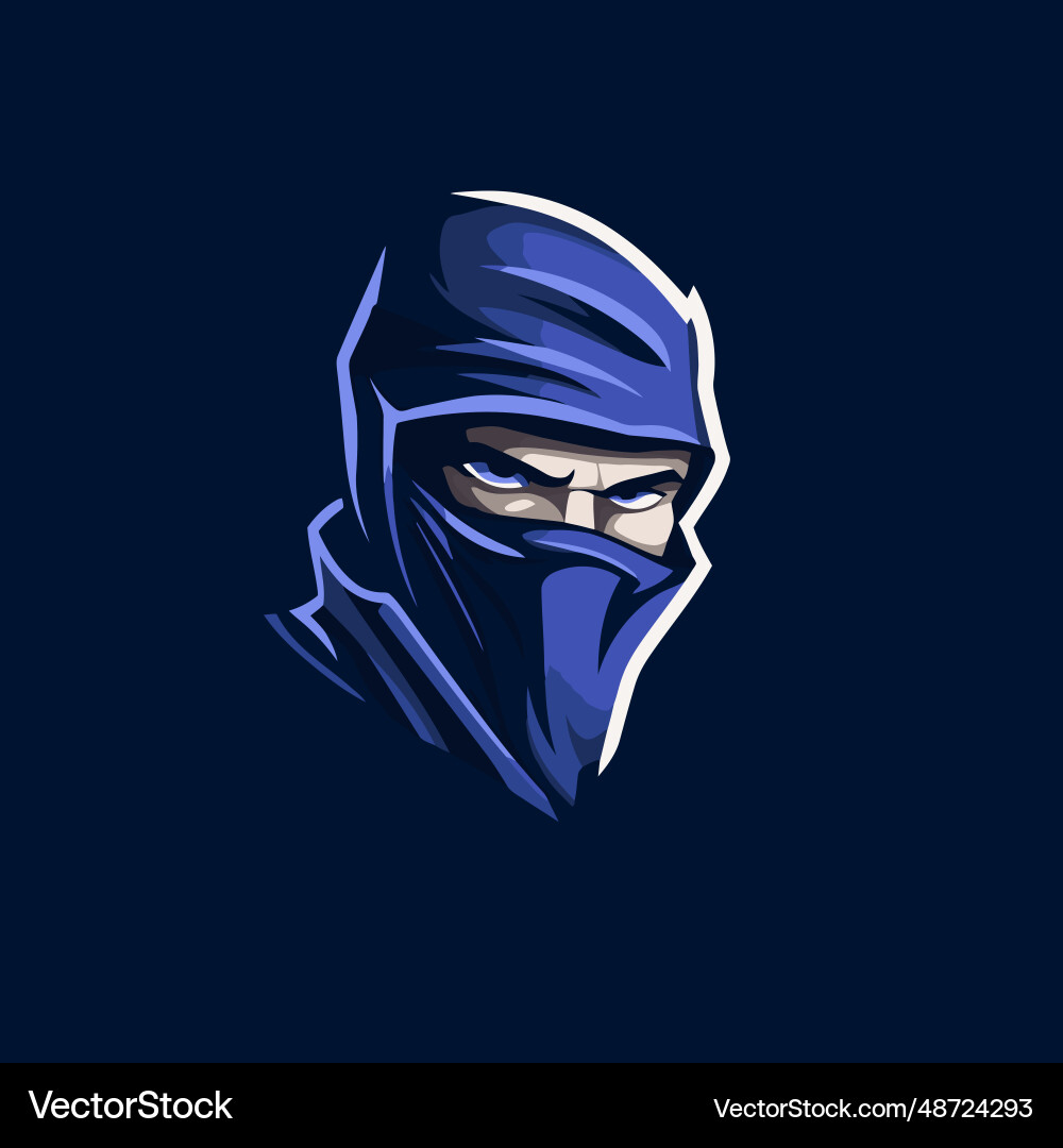 Ninja esport logo template icon design Royalty Free Vector