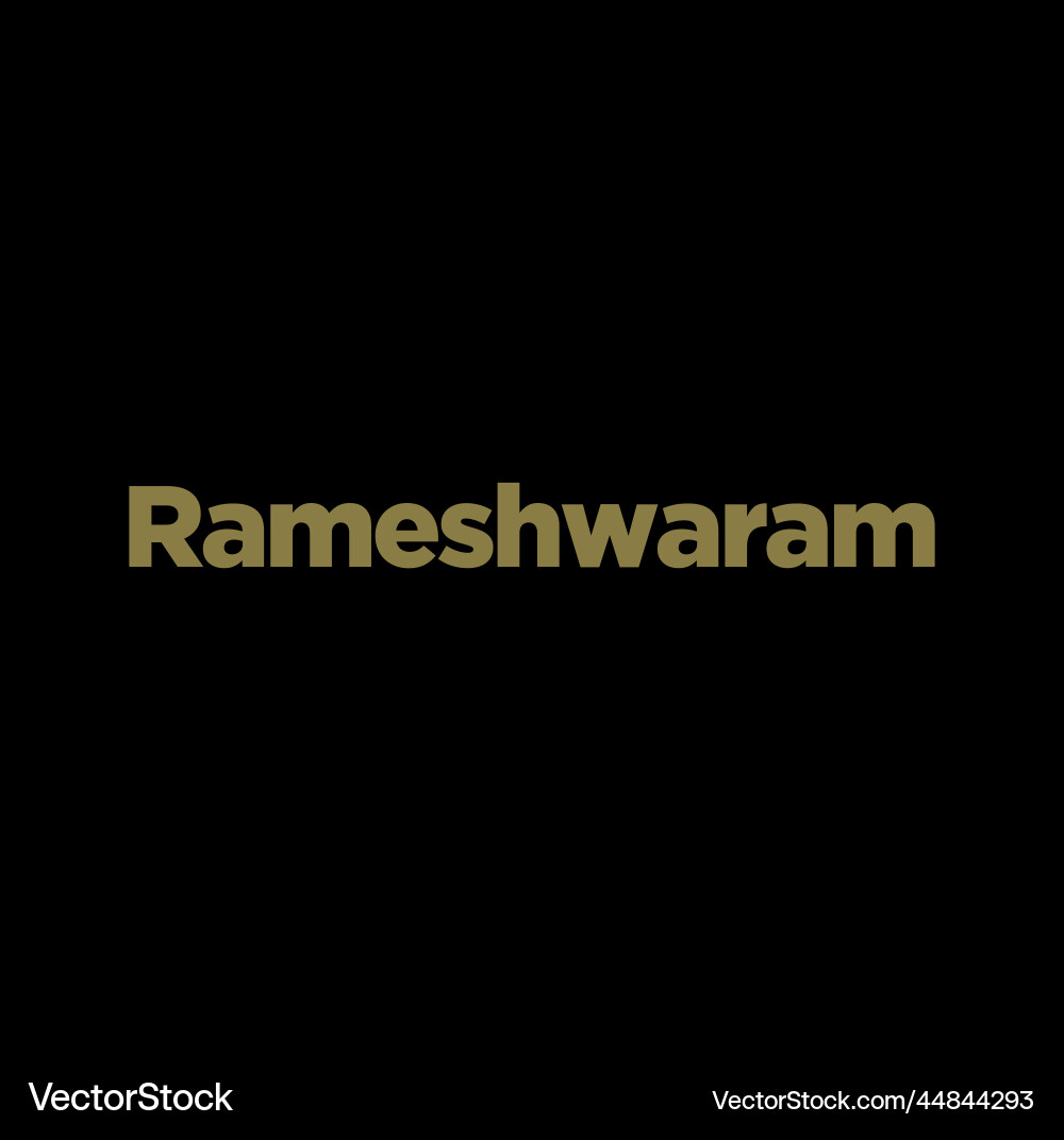Rameshwaram lord shiva jyotirlinga typography Vector Image